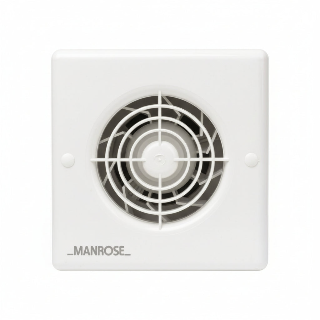 Manrose 100mm (4") Auto Humidity Bathroom Extractor Fan with Pull Cord ...