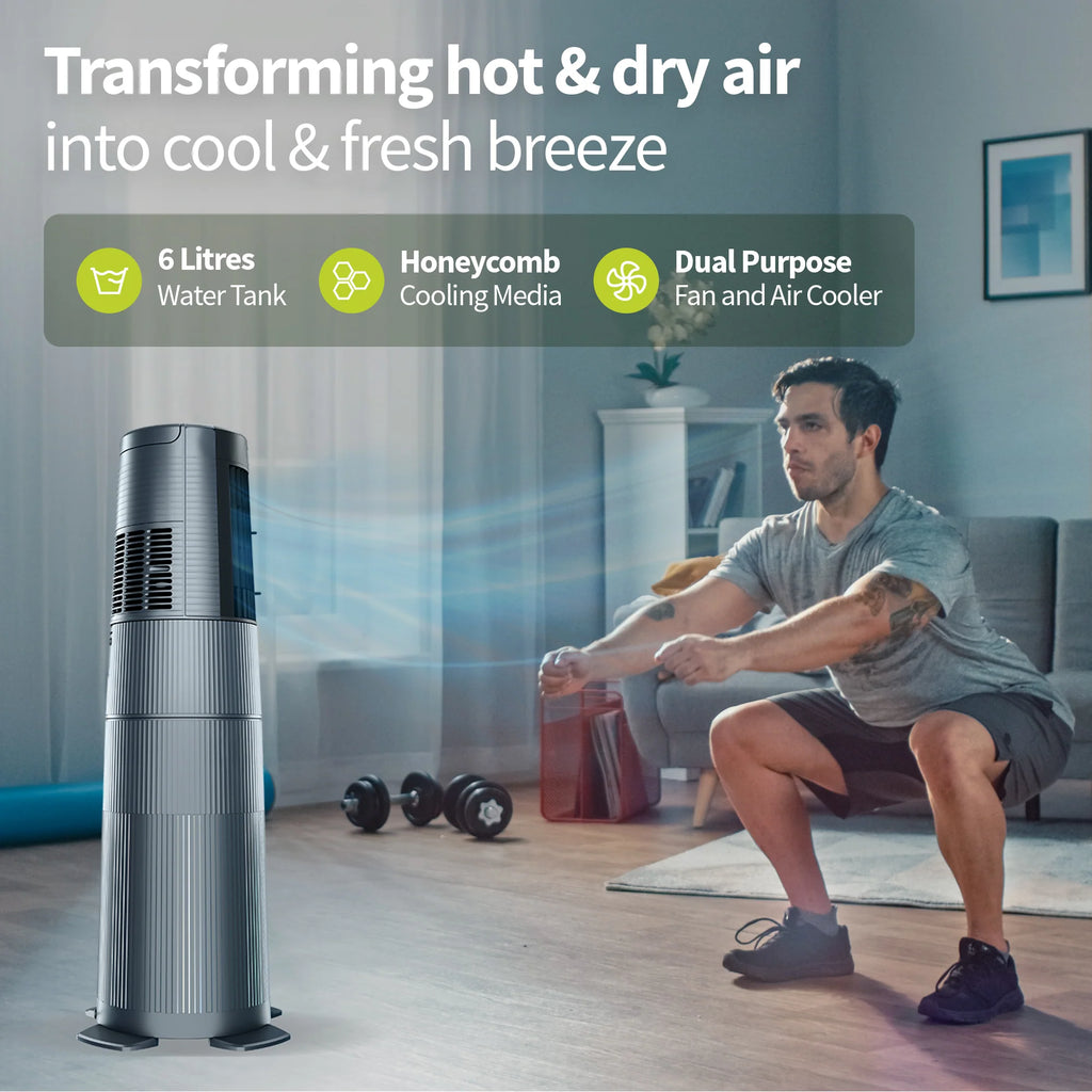 Symphony Duet i-S 2-in-1 Detachable Pedestal Evaporative Air Cooler ...