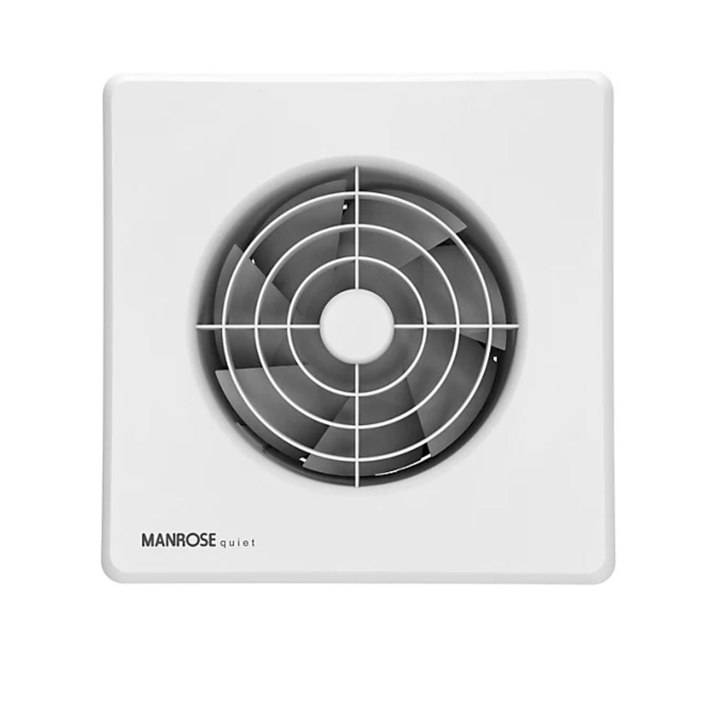 Manrose 100mm (4") 4.8W Quiet Axial Bathroom Extractor Fan, Standard ...