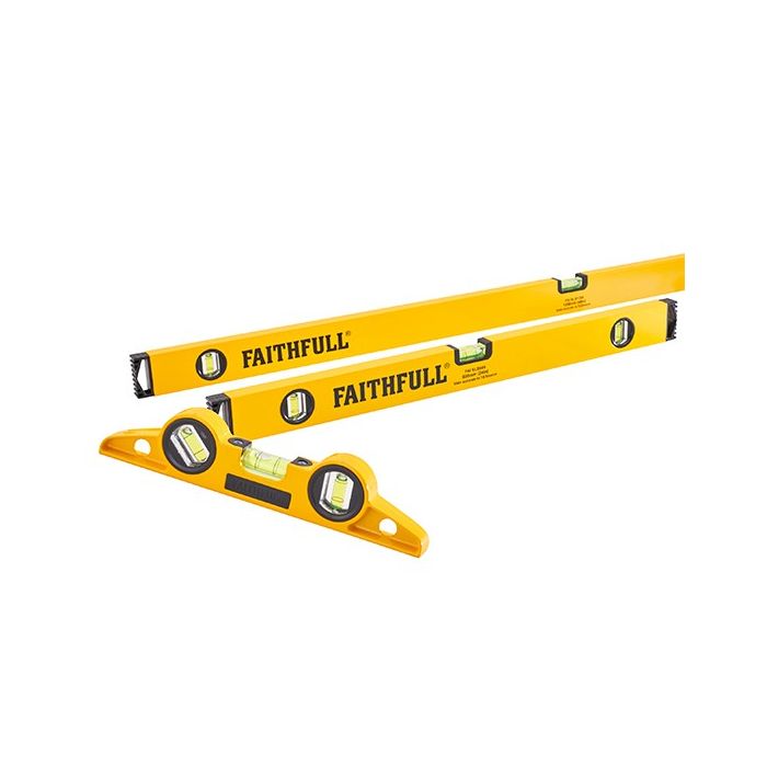 Faithfull 3 Piece Level Set (120cm, 60cm and 24cm Torpedo) - XMS23LEVS ...