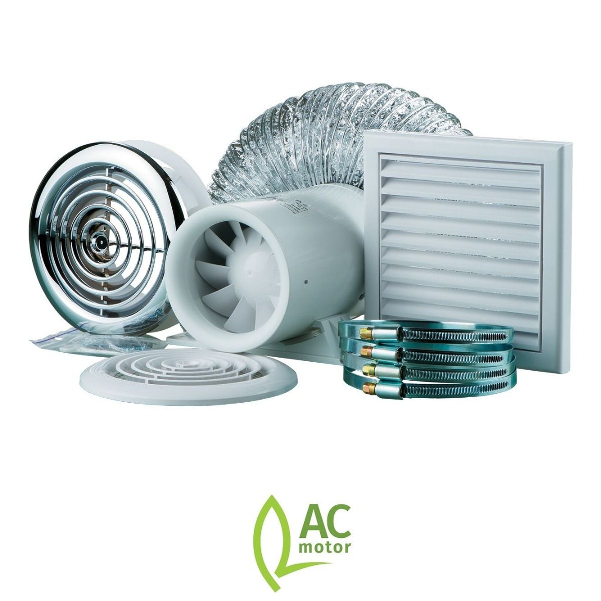 Blauberg Tubo Bathroom Shower Fan Kit 100mm w/ Timer - KIT-DUCTO-100-1 ...