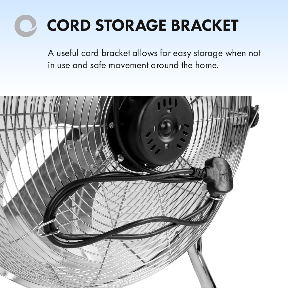 Devola High Power 80W 3 Speed 16-inch DC Floor Fan - Chrome - DV16FFC ...