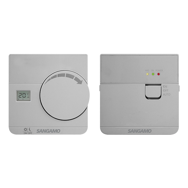 Sangamo Electronic Wireless Thermostat with Digital Display Silver - C ...