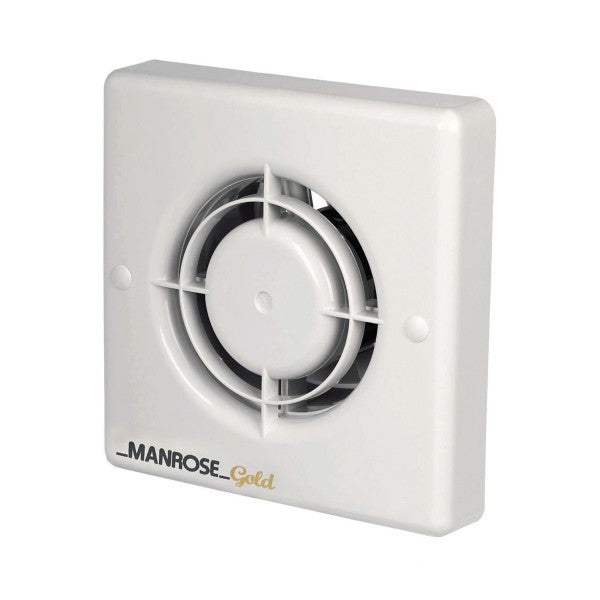Manrose 20W Gold Axial Bathroom Extractor Fan with Pullcord - MG100P ...