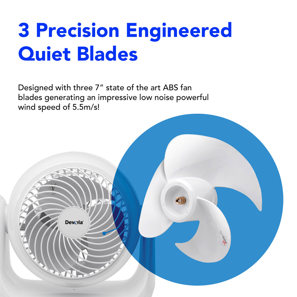 Devola Low Noise 20W 9 Speed 9-inch DC Desk Fan - White - DVF7DCFAN ...