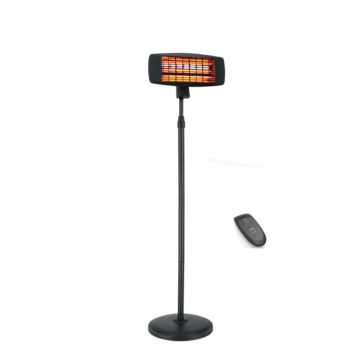 Devola Core 2kW Infrared Stand Mounted Patio Heater Square with Remote ...