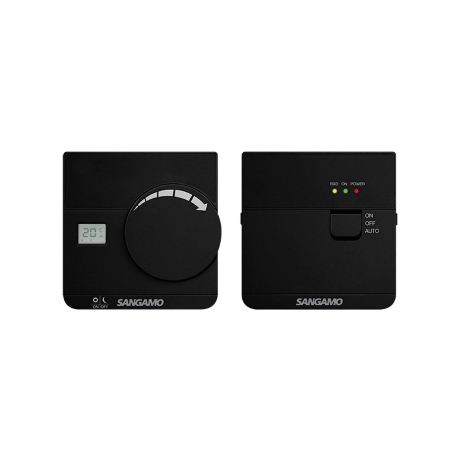 Sangamo Electronic Wireless Thermostat with Digital Display Black - CH ...